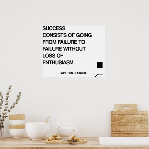 Churchill Motivational Quote - Success Poster | Zazzle