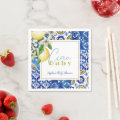 Ciao Baby Blue Tile Citrus Lemon Baby Shower Napkins | Zazzle