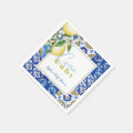 Ciao Baby Blue Tile Citrus Lemon Baby Shower Napkins | Zazzle
