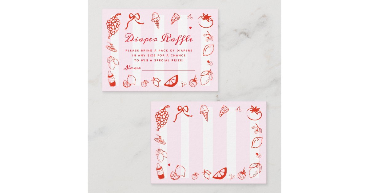 Ciao Baby Italian Baby Shower Diaper Raffle Enclosure Card | Zazzle