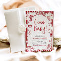 Ciao Baby Whimsical Italian Pizza Cute Baby Shower Invitation | Zazzle