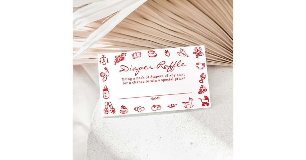 Ciao Bambino Italian Baby Shower Diaper Raffle Enclosure Card | Zazzle