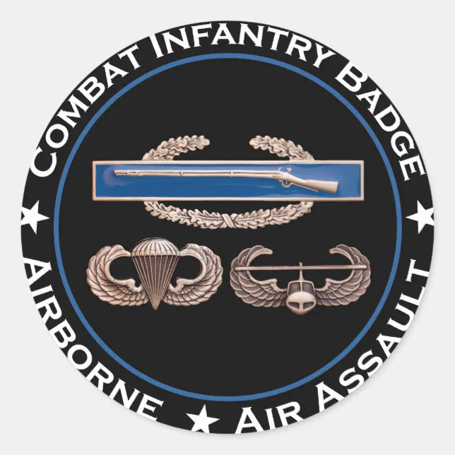 CIB Airborne Air Assault Classic Round Sticker | Zazzle
