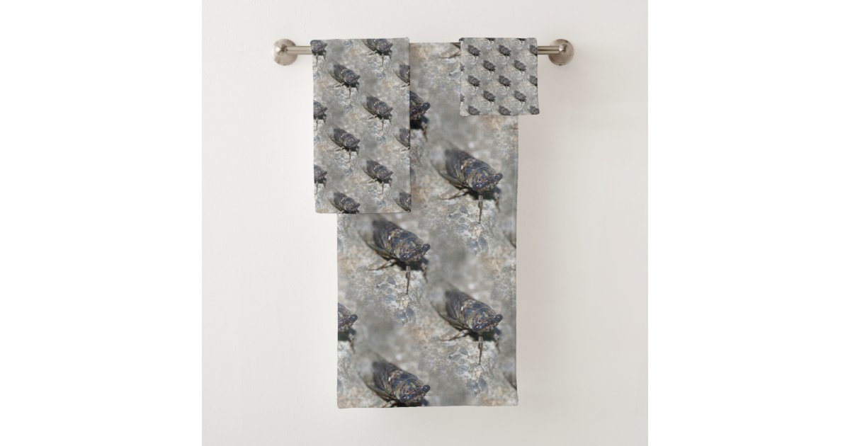 Cicada Bug Face Nature Pattern Bath Towel Set | Zazzle