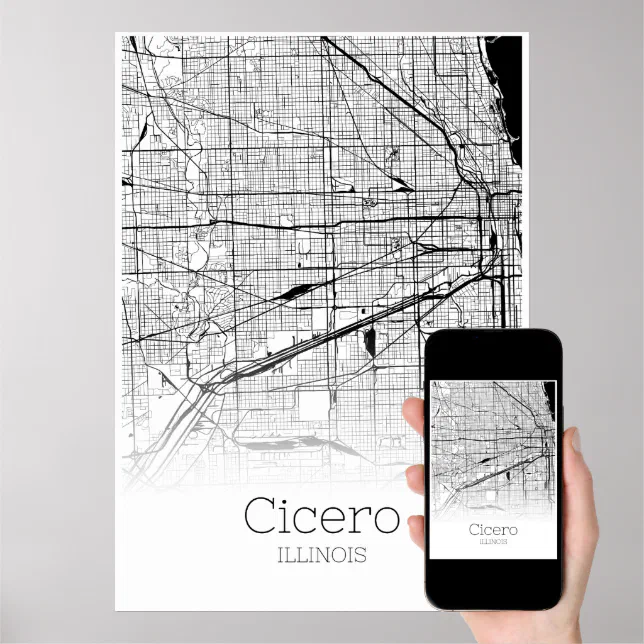 Cicero Map - Illinois - City Map Poster | Zazzle
