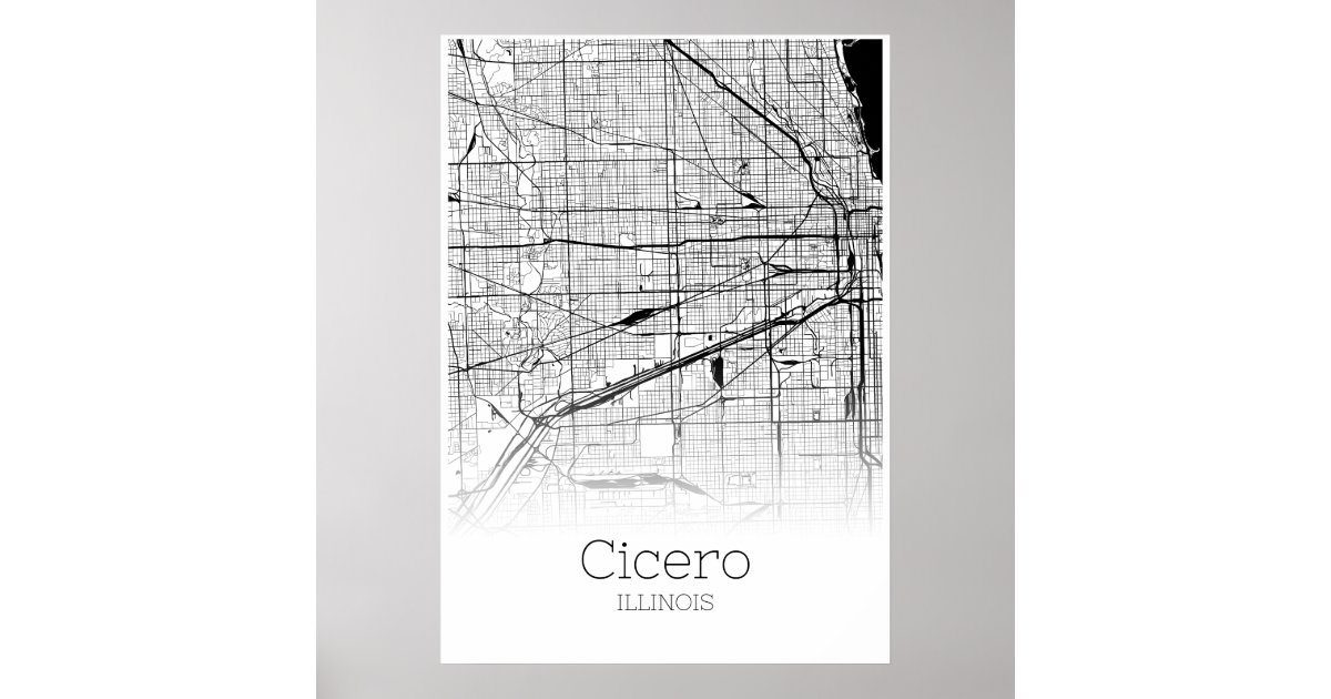 Cicero Map - Illinois - City Map Poster | Zazzle