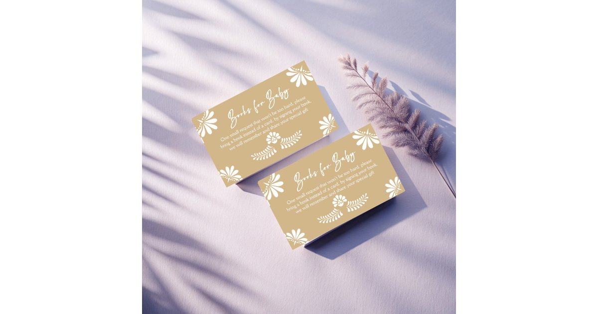 Cielito lindo beige Mexican fiesta book request Enclosure Card | Zazzle