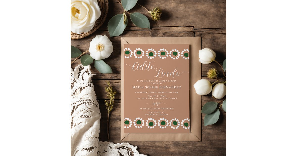 Cielito Lindo Mexican Barro Boho Baby Shower Invitation | Zazzle