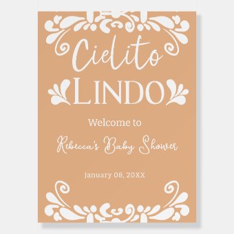 Cielito Lindo Mexican Fiesta Neutral Baby Shower Foam Board | Zazzle