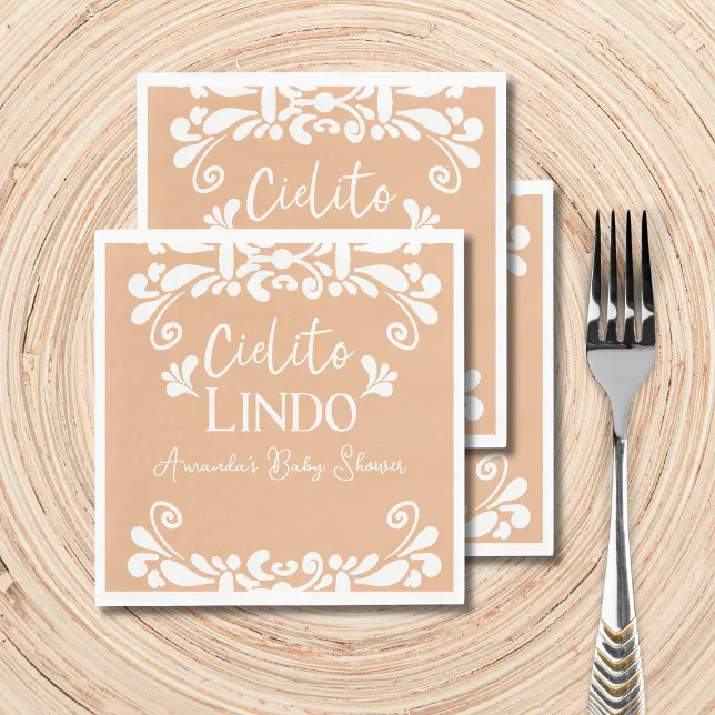 Cielito Lindo Mexican Fiesta Neutral Baby Shower Napkins | Zazzle