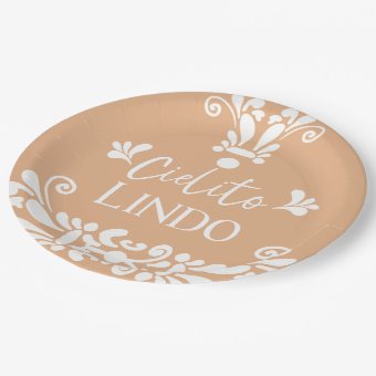 Cielito Lindo Mexican Fiesta Neutral Baby Shower Paper Plates | Zazzle