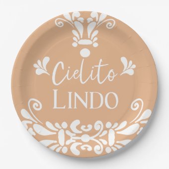 Cielito Lindo Mexican Fiesta Neutral Baby Shower Paper Plates | Zazzle