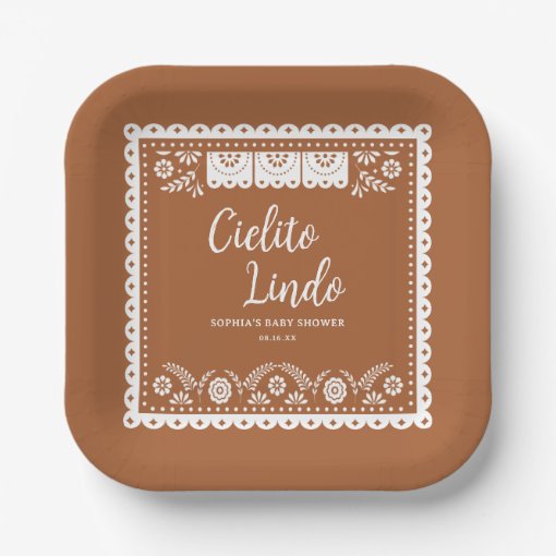 Cielito Lindo Talavera Mexican Baby Shower Paper Plates | Zazzle