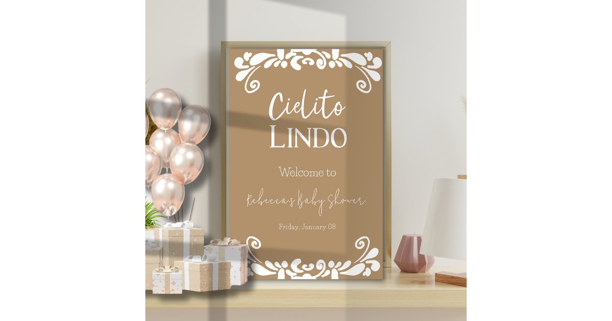 Cielito Lindo Talavera Mexican Baby Shower Welcome Poster | Zazzle