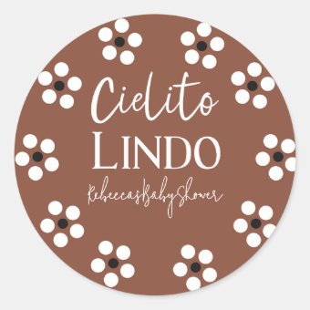Cielito Lindo Talavera Mexican Fiesta Baby Shower Classic Round Sticker ...