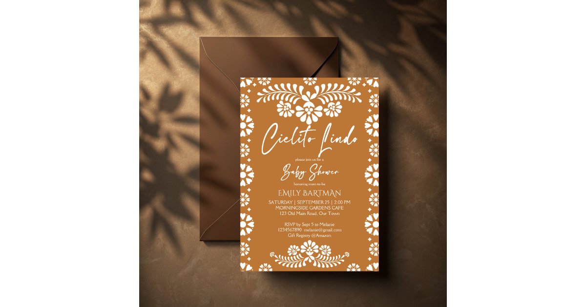 Cielito lindo terracotta Mexican baby shower Invitation | Zazzle