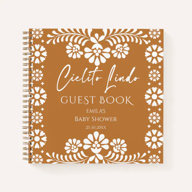 Cielito lindo terracotta Mexican guest book | Zazzle
