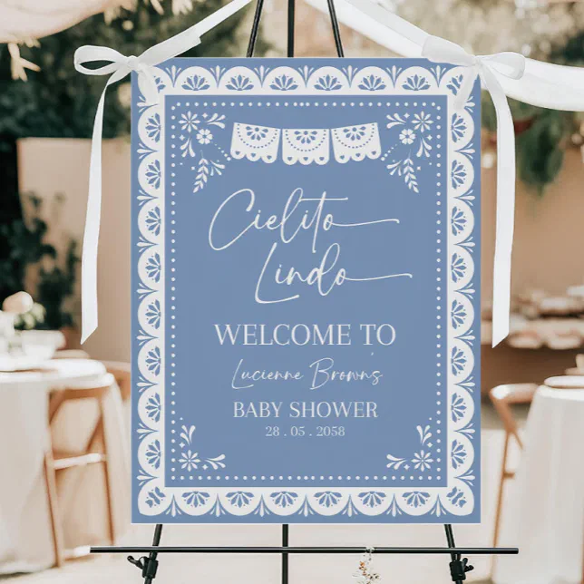 Cielito Lindo Welcome Sign Blue Mexican Talavera | Zazzle