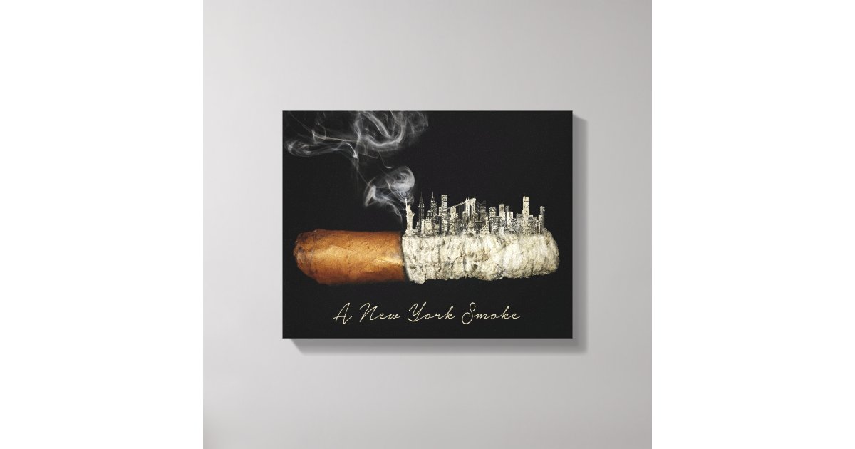 Cigar Art, New York City Poster, Cigar Print, Nyc Canvas Print | Zazzle