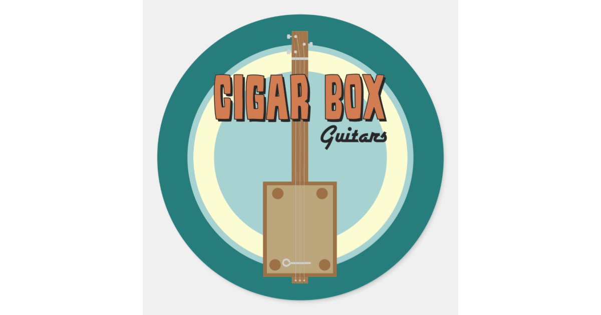 Cigar Box Guitar Classic Round Sticker | Zazzle