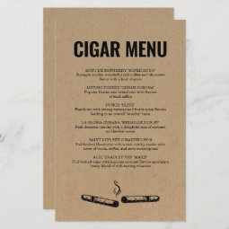 Cigar Menu | Zazzle