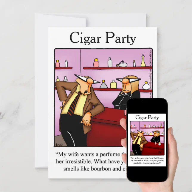 Cigar Party Humorous Invitations | Zazzle