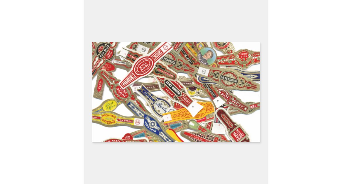 Cigar Ring Wrappers Rectangular Sticker | Zazzle
