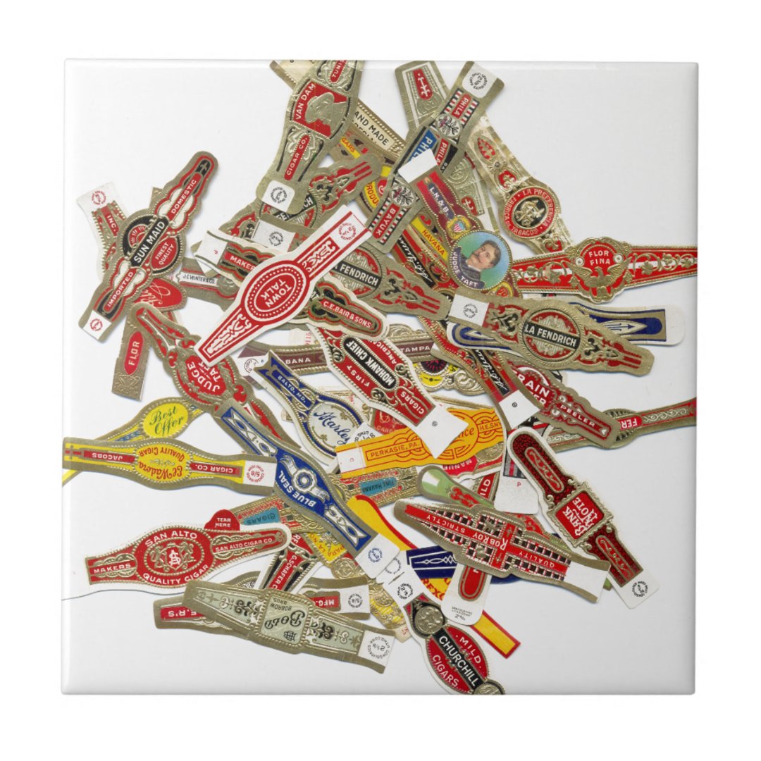 Cigar Ring Wrappers Tile | Zazzle
