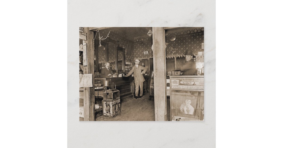 Cigar Store Interior, Circa 1900 Postcard | Zazzle
