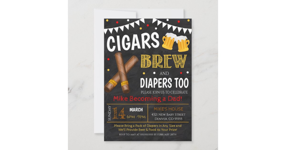 Cigars and Beer Baby Shower Invitation | Zazzle