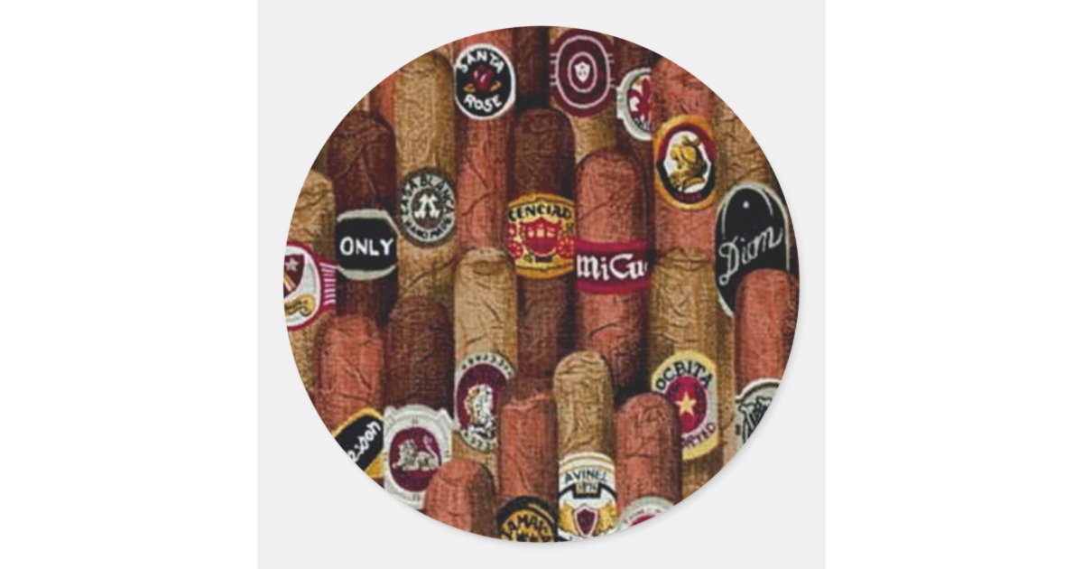 Cigars Classic Round Sticker | Zazzle