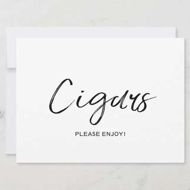 "Cigars" Wedding Sign | Stylish Hand Lettered Invitation | Zazzle