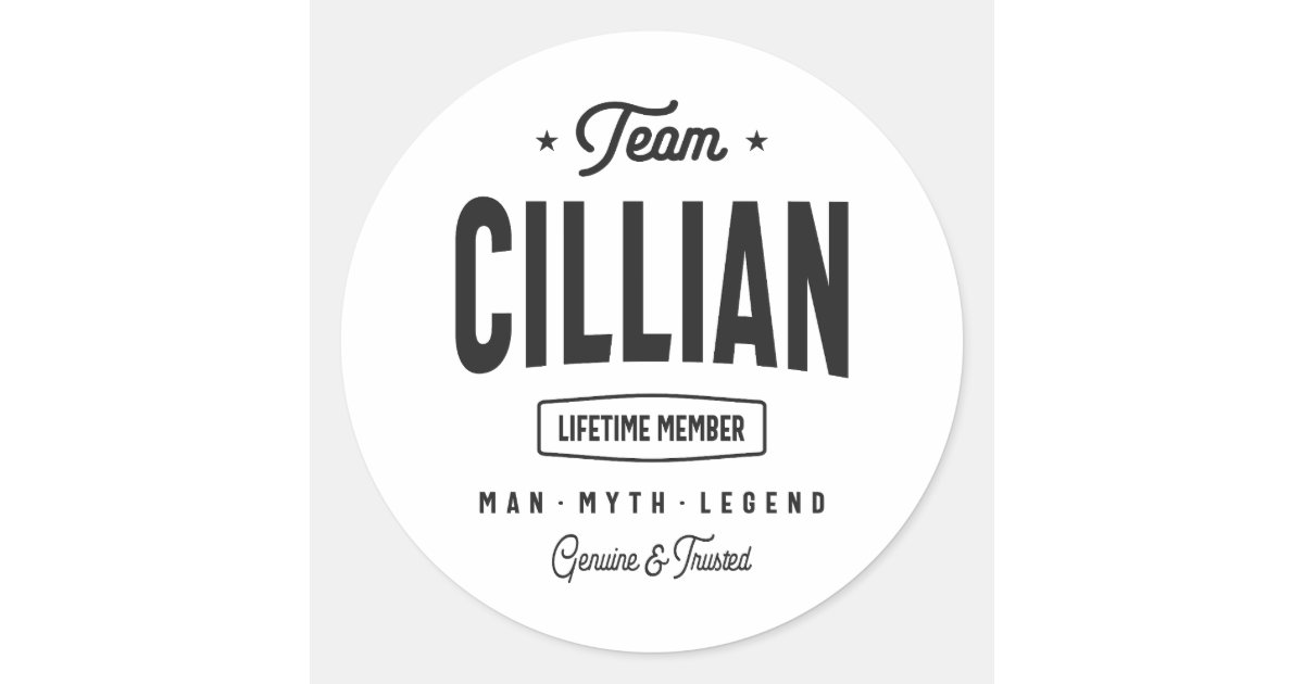 Cillian Lifetime Member Personalized Name Cillian Classic Round Sticker ...