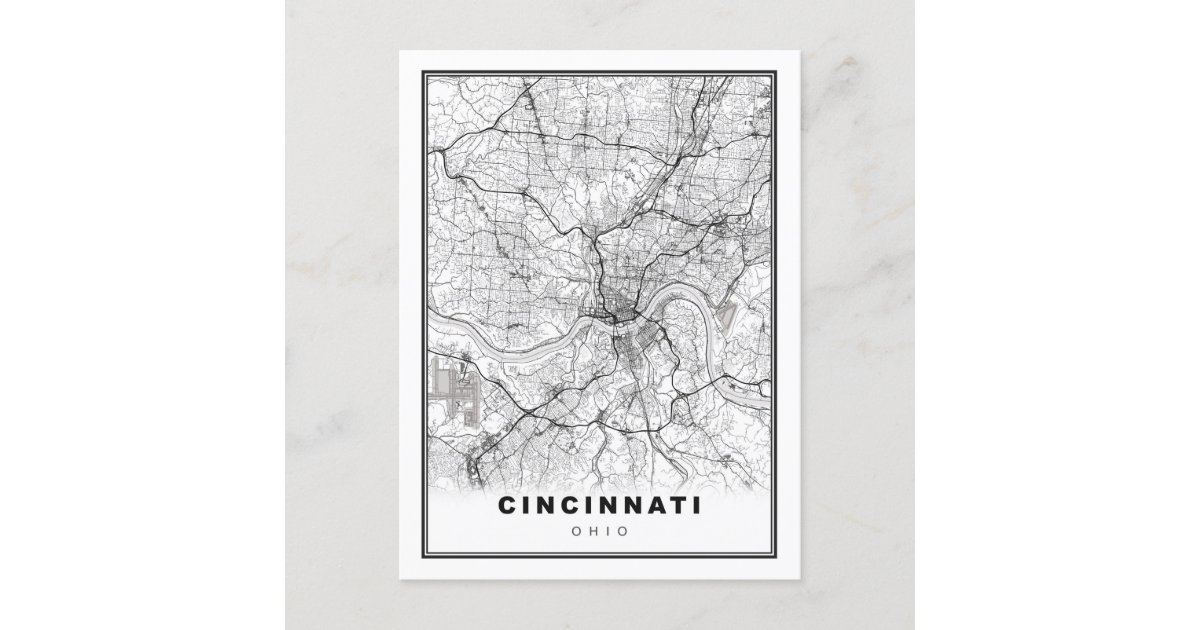 Cincinnati Map Postcard | Zazzle