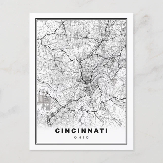 Cincinnati Map Postcard | Zazzle
