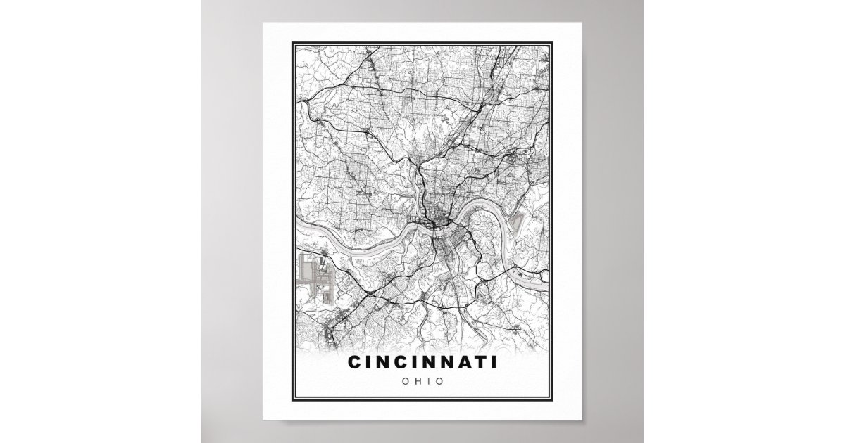 Cincinnati Map Poster | Zazzle
