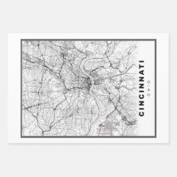 Cincinnati Map Wrapping Paper Sheets | Zazzle