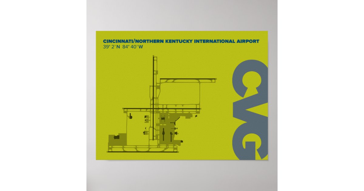 Cincinnati/Northern Kentucky Airport (CVG) Diagram Poster | Zazzle