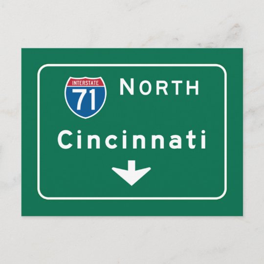Cincinnati, OH Road Sign Postcard | Zazzle.com