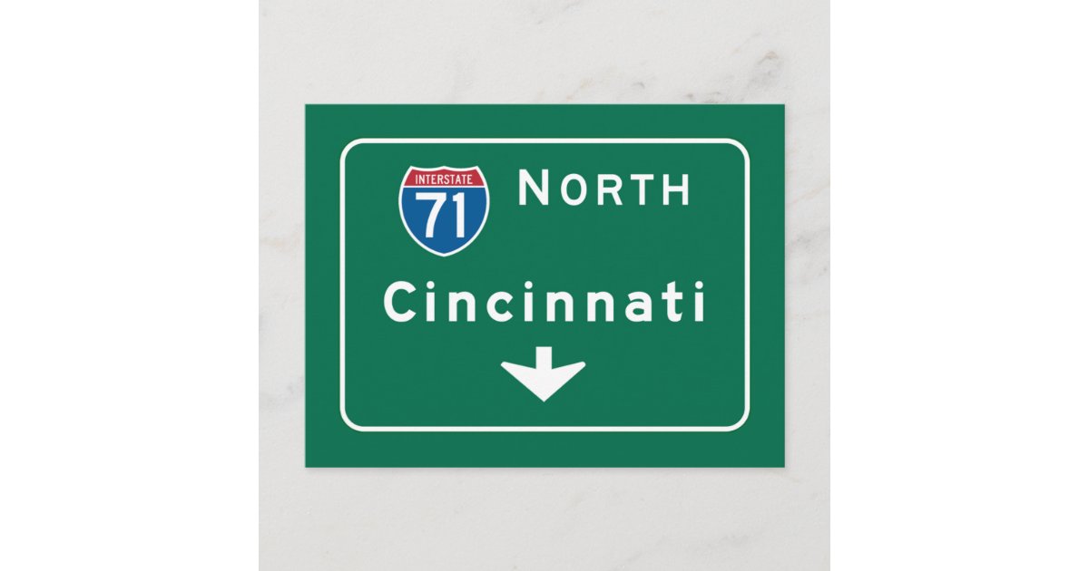 Cincinnati, OH Road Sign Postcard | Zazzle.com