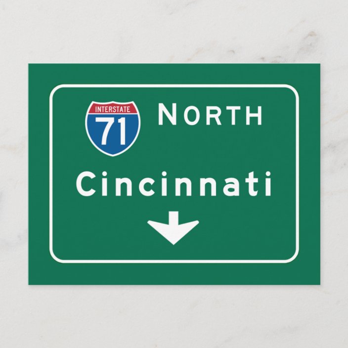 Cincinnati, OH Road Sign Postcard | Zazzle.com