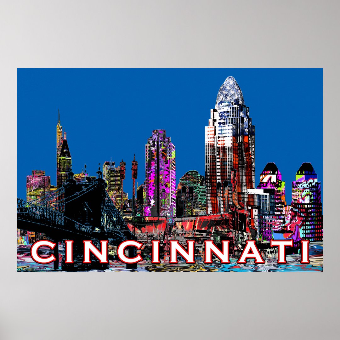 Cincinnati, Ohio in graffiti Poster | Zazzle