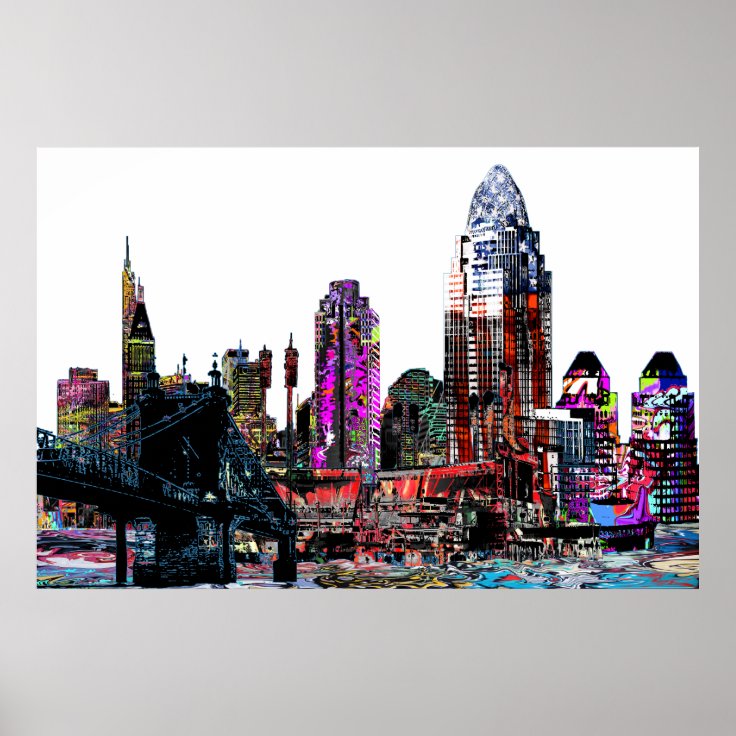 Cincinnati, Ohio in graffiti Poster | Zazzle