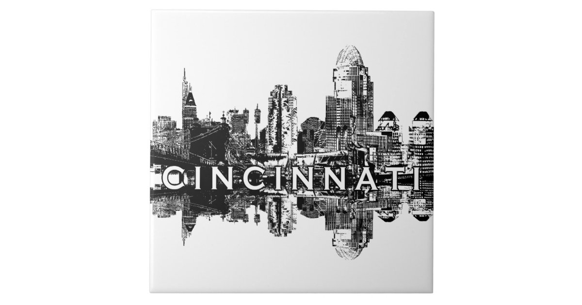 Cincinnati, Ohio skyline Ceramic Tile | Zazzle