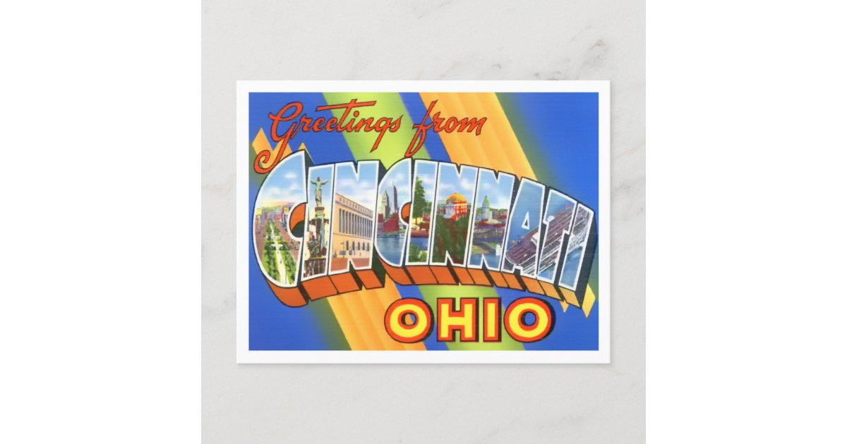 Cincinnati, Ohio Vintage Big Letters Postcard | Zazzle