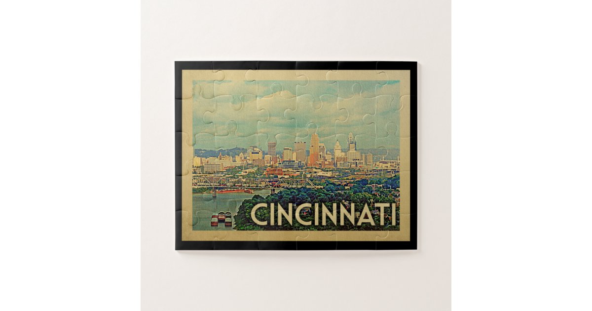 Cincinnati Ohio Vintage Travel Jigsaw Puzzle | Zazzle