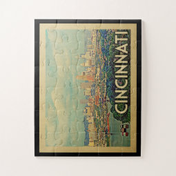 Cincinnati Ohio Vintage Travel Jigsaw Puzzle | Zazzle