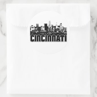 Cincinnati Skyline Classic Round Sticker | Zazzle