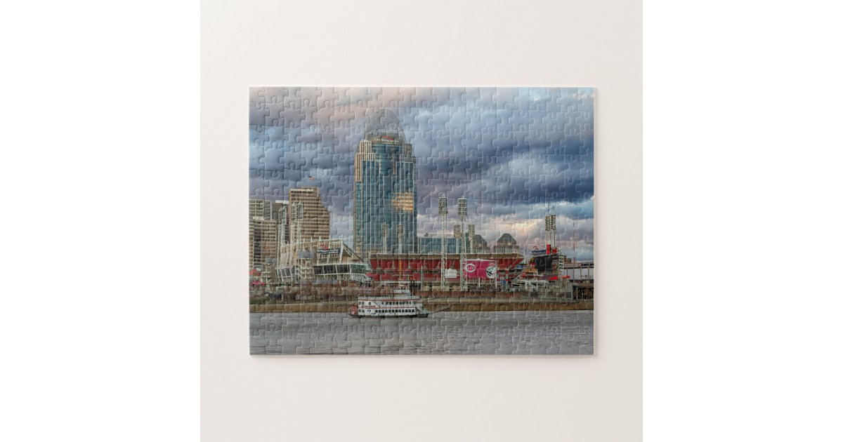 Cincinnati Skyline with Riverboat Puzzle | Zazzle