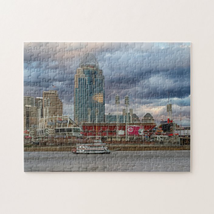 Cincinnati Skyline with Riverboat Puzzle | Zazzle